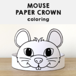 Mouse Paper Crowns Printable Forest Animal Coloring Craft | Made By ...