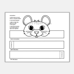 Mouse Paper Crown Printable Forest Animal Coloring Craft | Made By Teachers