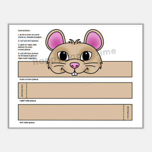 Mouse Paper Crown Printable Forest Animal Costume Craft - Made By Teachers