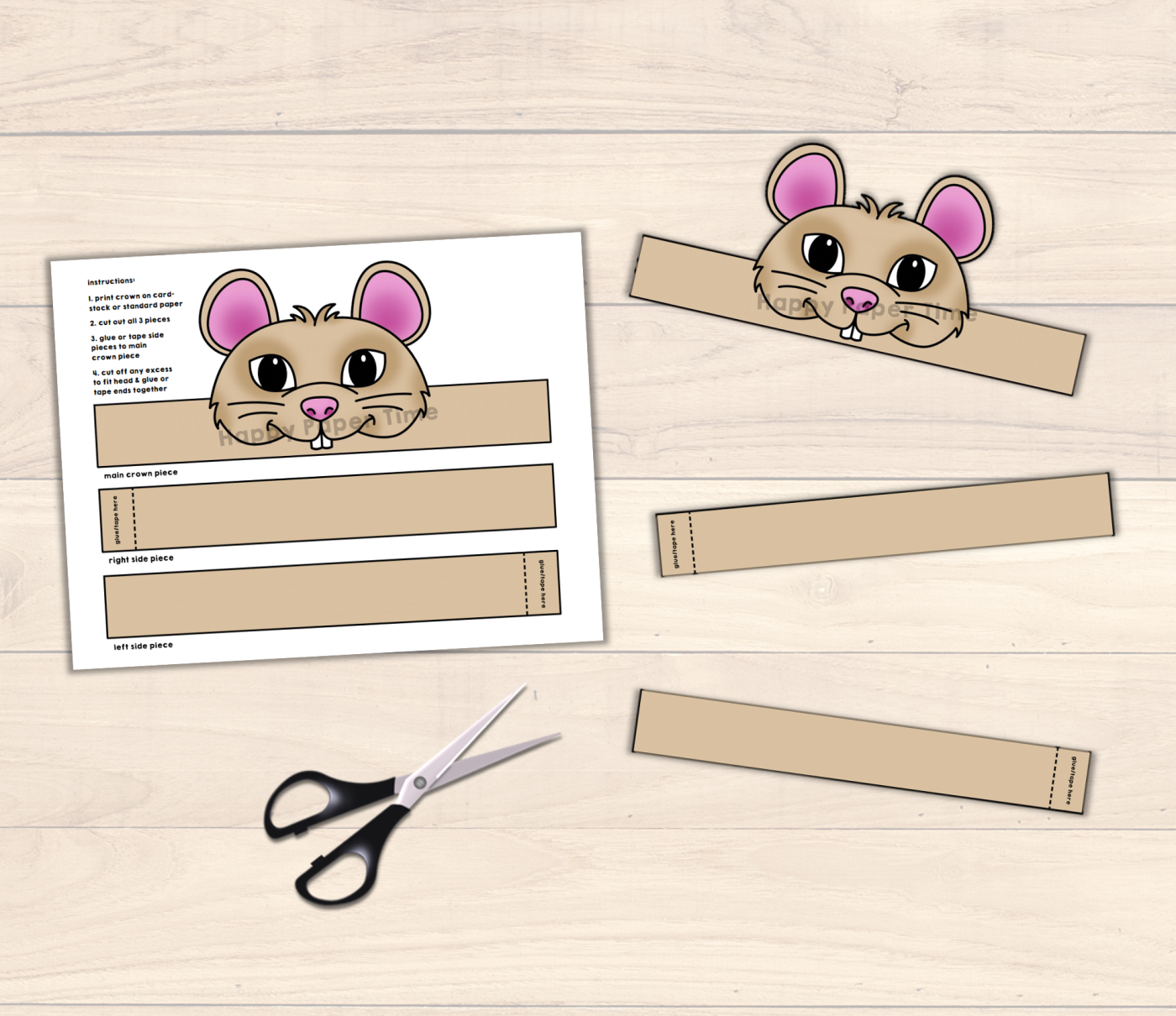 Mouse Paper Crown Printable Forest Animal Costume Craft | Made By Teachers