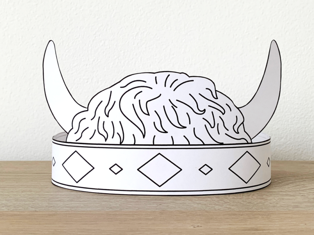 Bison Headdress Paper Crown Printable Native American Coloring Craft ...