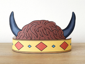 Bison Headdress Paper Crown Printable Native American Costume Craft ...
