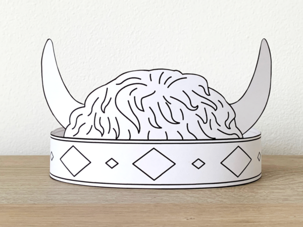 Bison Headdress Paper Crowns Printable Native American Coloring Craft ...