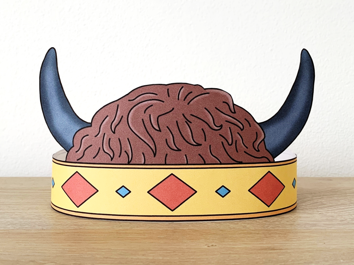 Bison Headdress Paper Crowns Printable Native American Coloring Craft ...