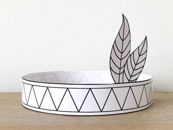 Native American Headband Feathers Paper Crown Printable Coloring Craft ...