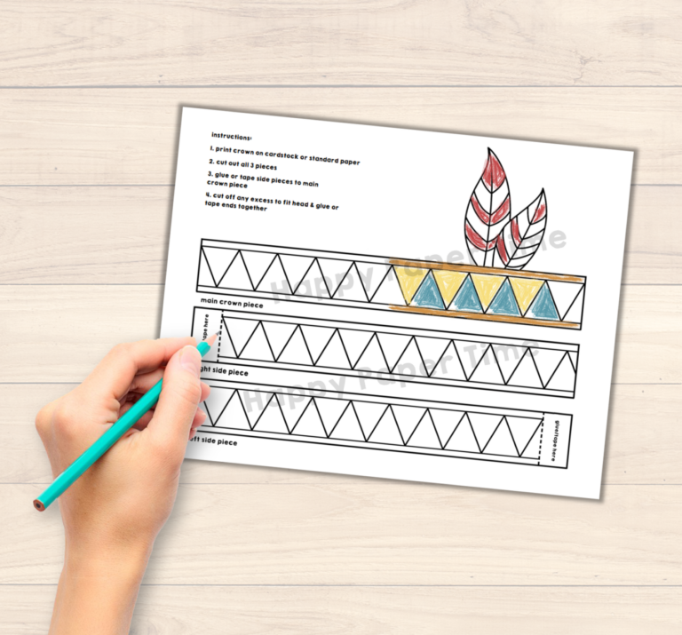 Native American Headbands Feathers Paper Crowns Printable Coloring ...