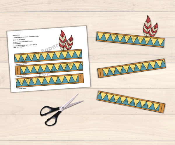 Native American Headbands Feathers Paper Crowns Printable Coloring ...