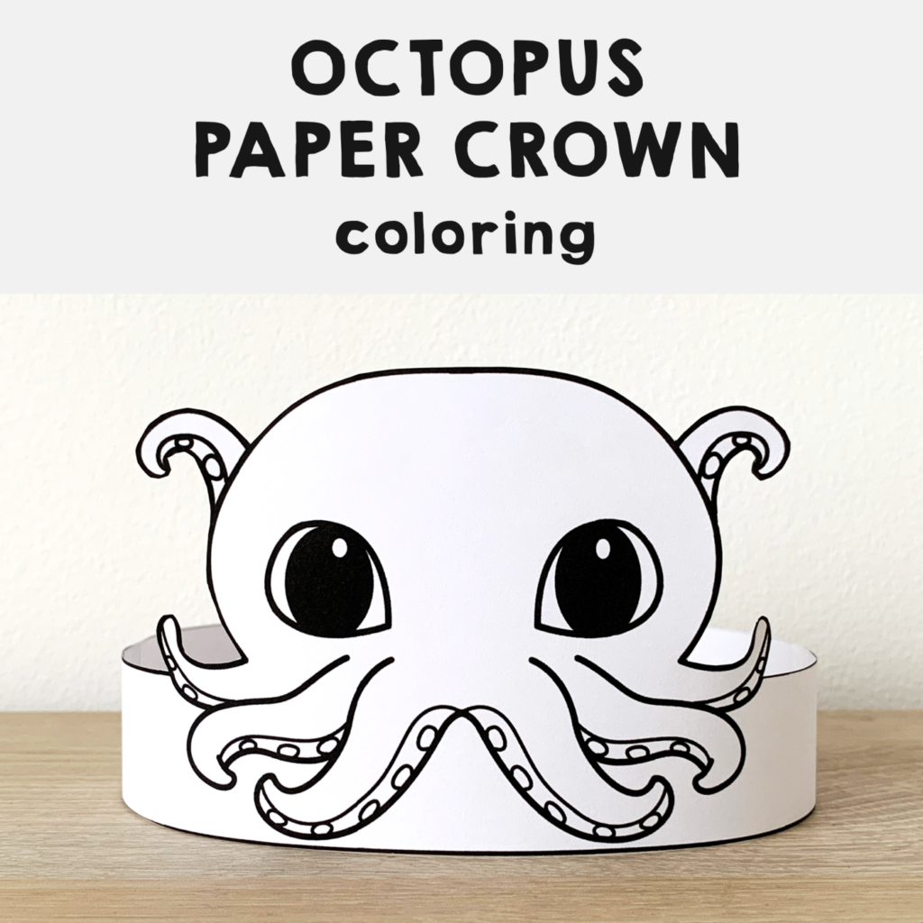 Ocean Animals Sea Paper Crowns Printable Coloring Craft Activity | Made ...