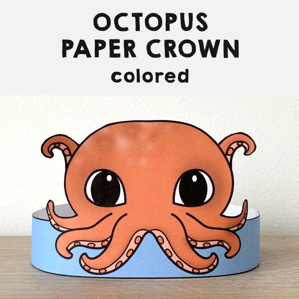 Octopus Paper Crown Printable Ocean Sea Animal Costume Craft - Made By ...