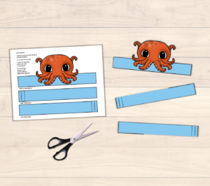 Octopus Paper Crowns Printable Ocean Sea Animal Coloring Craft - Made ...