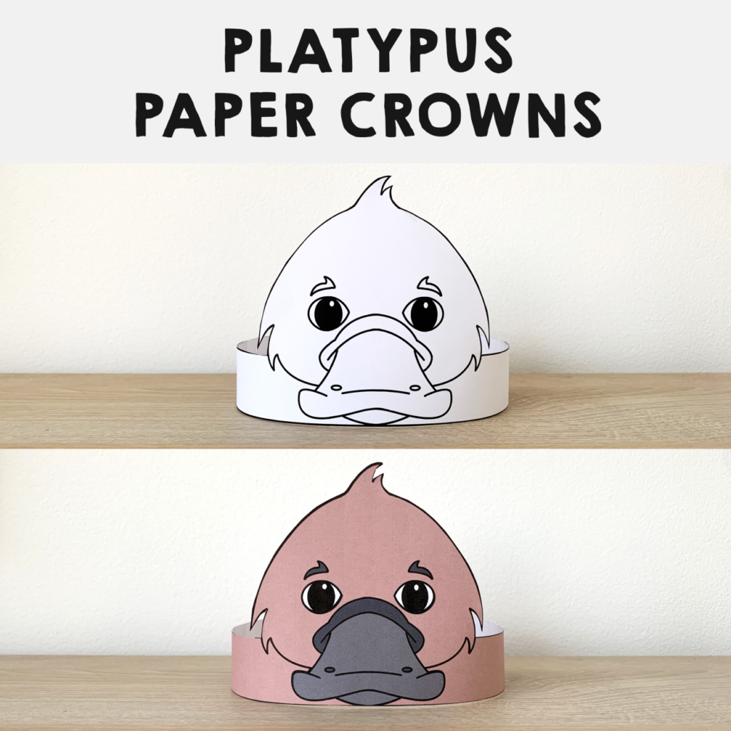 Platypus Paper Crowns Printable Australian Animal Coloring Craft | Made ...