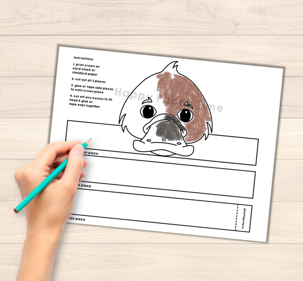 Platypus Paper Crowns Printable Australian Animal Coloring Craft | Made ...