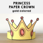 Princess Paper Gold Crown Printable Royal Costume Craft Activity - Made ...