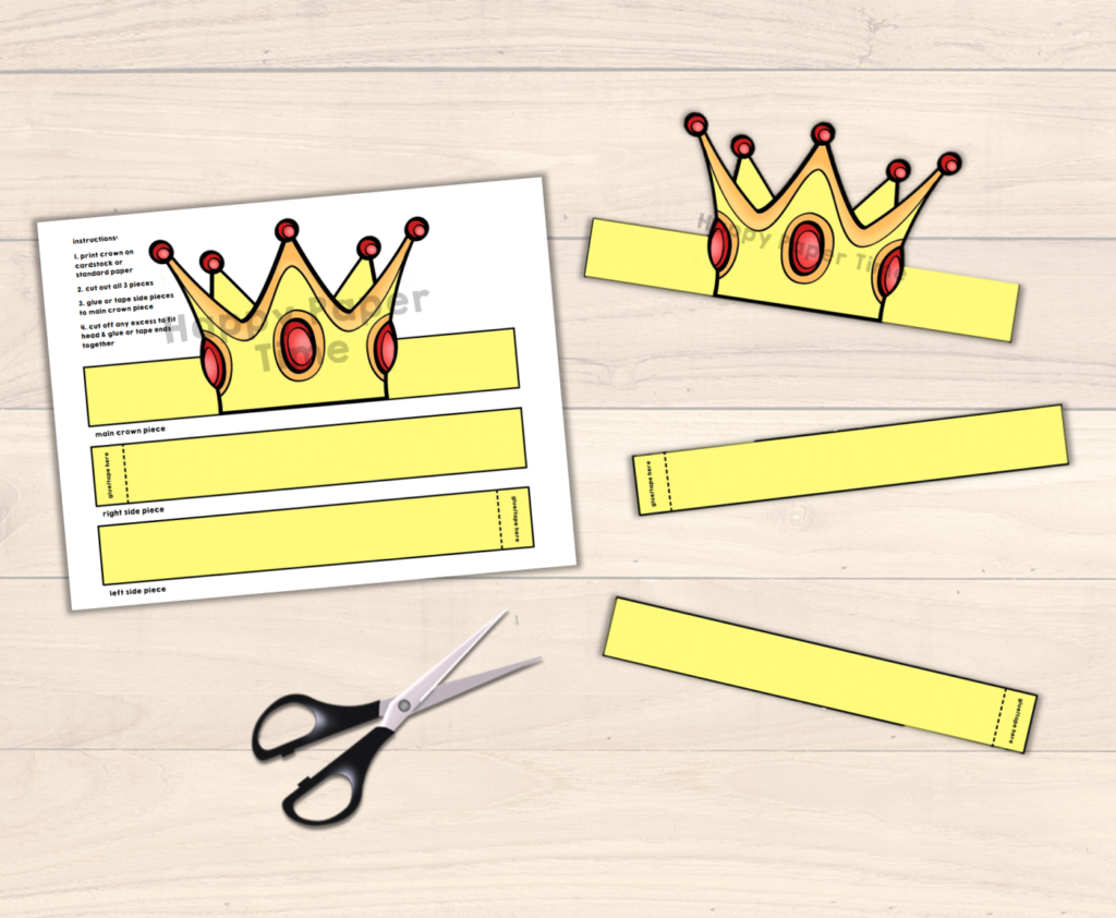 Princess Paper Gold Crown Printable Royal Costume Craft Activity | Made ...