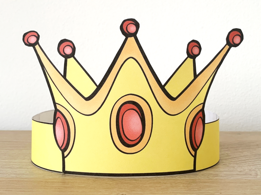 Princess Paper Gold Crown Printable Royal Costume Craft Activity | Made ...