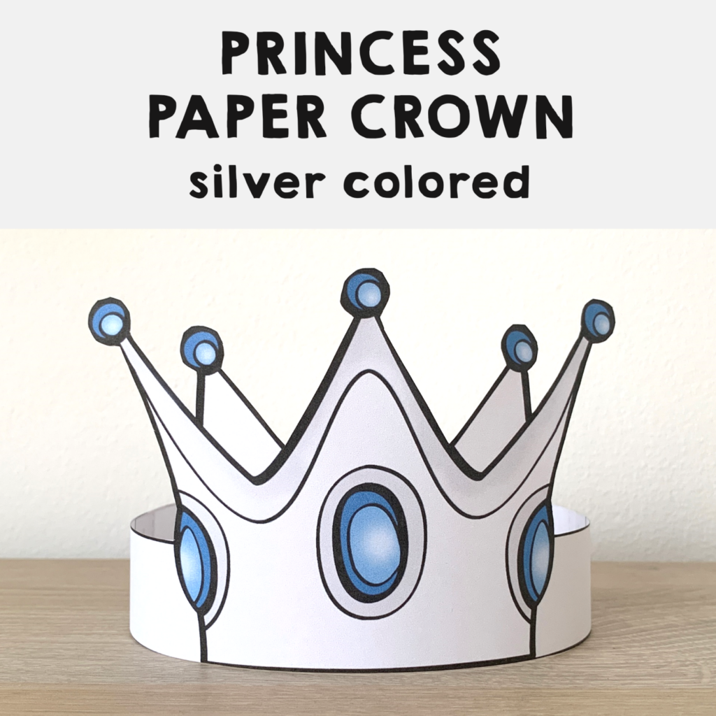 Princess Paper Crowns Printable Royal Coloring Costume Craft Activity ...