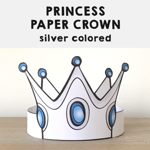 Princess Paper Silver Crown Printable Royal Costume Craft Activity ...