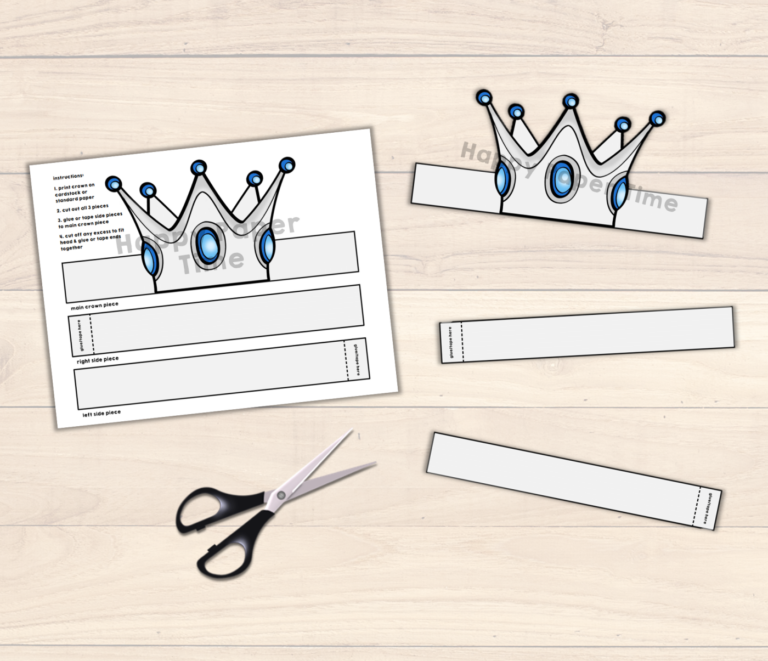 Princess Paper Silver Crown Printable Royal Costume Craft Activity ...