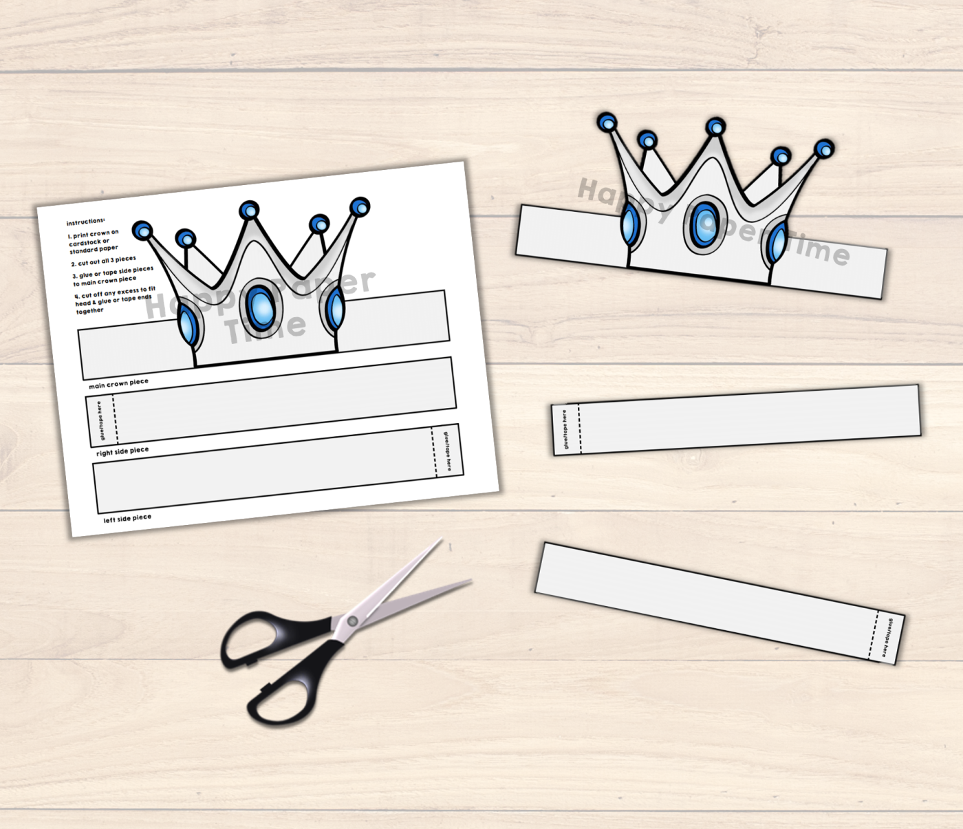 Princess Paper Silver Crown Printable Royal Costume Craft Activity ...