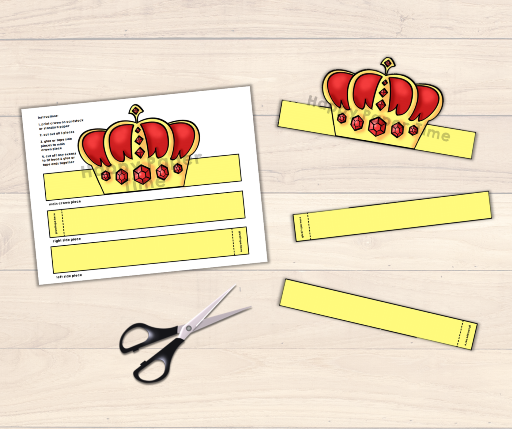 Prince King Paper Gold Crown Printable Royal Costume Craft Activity ...