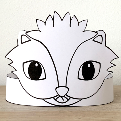 Skunk Paper Crown Printable Forest Animal Coloring Craft | Made By Teachers
