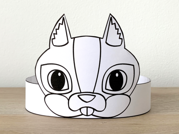 Squirrel Paper Crowns Printable Forest Animal Coloring Craft | Made By ...