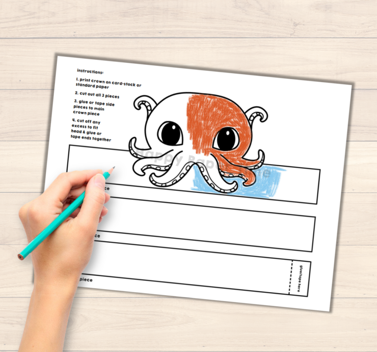 Ocean Animals Sea Paper Crowns Printable Coloring Craft Activity | Made ...