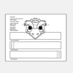 Emu Paper Crown Printable Australian Animal Coloring Craft | Made By ...