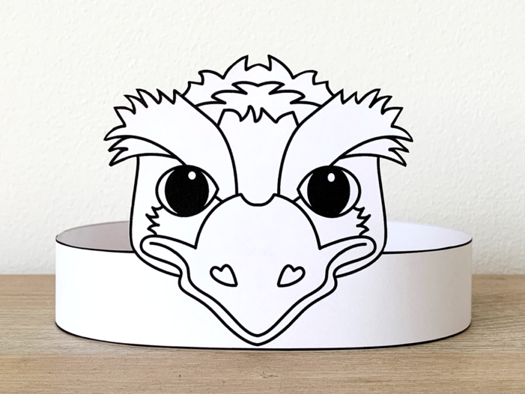 Emu Paper Crown Printable Australian Animal Coloring Craft | Made By ...