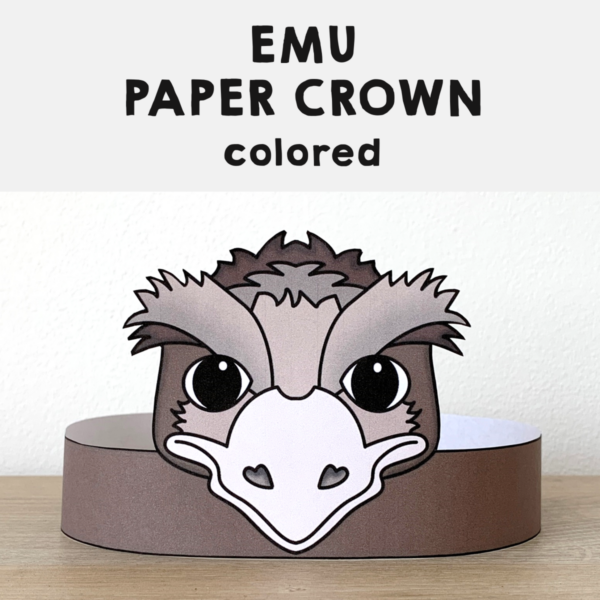 Emu Paper Crown Printable Australian Animal Costume Craft - Made By ...