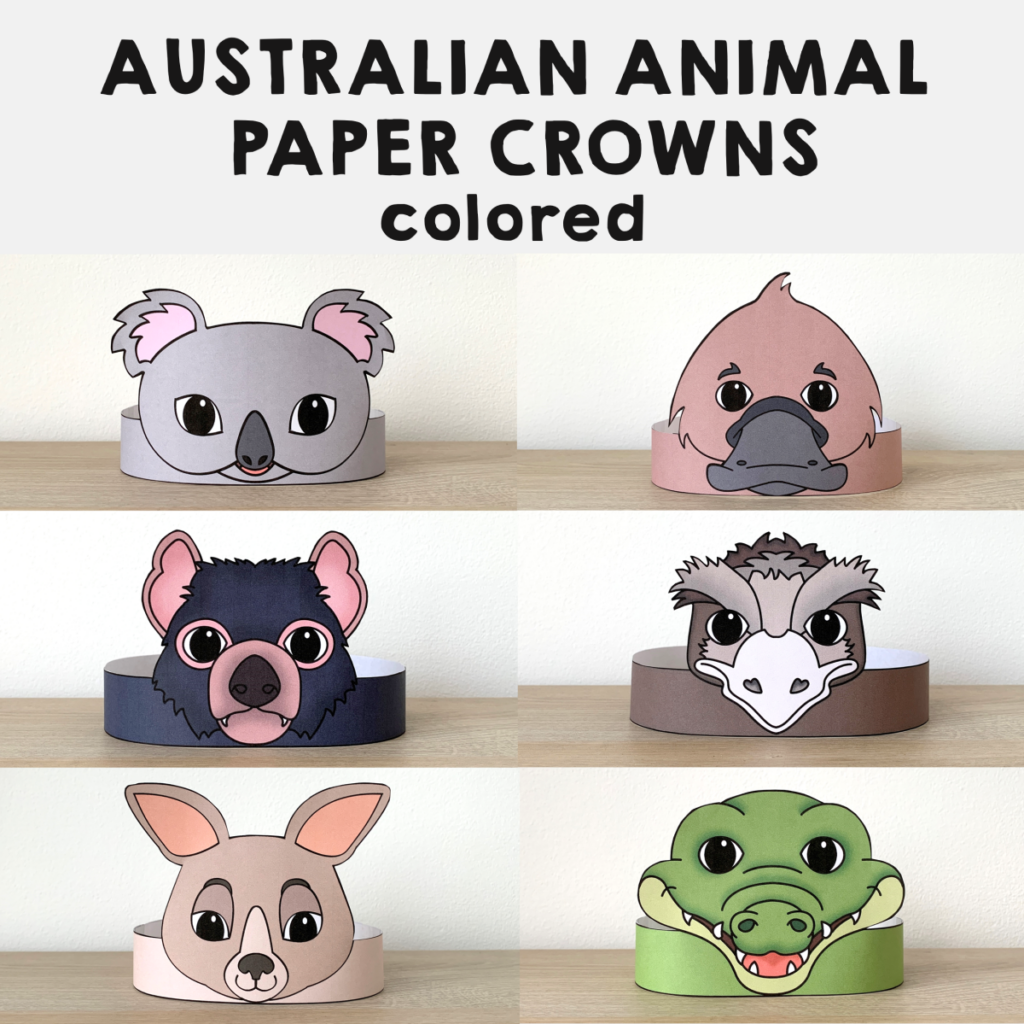 Tasmanian Devil Paper Crown Printable Australian Animal Coloring Craft ...