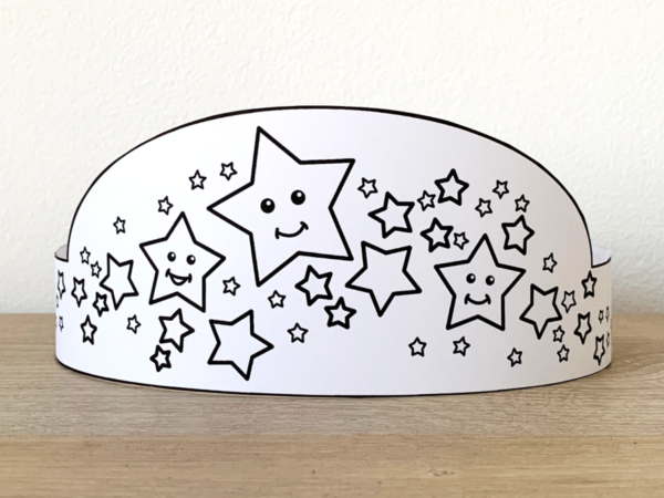 Stars Paper Crown Printable Astronomy Weather Coloring Craft | Made By ...