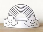 Rainbow Paper Crown Printable Spring Weather Coloring Craft - Made By ...