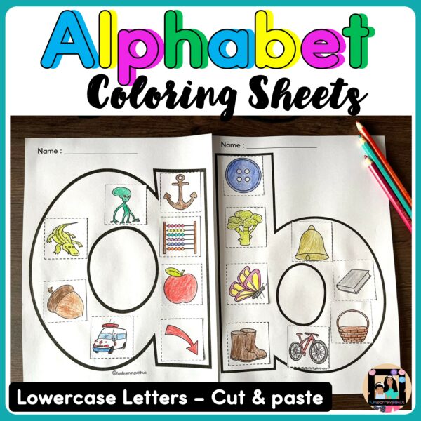 Lowercase Alphabet Coloring Activity Beginning A-Z Letter Sound | Made ...
