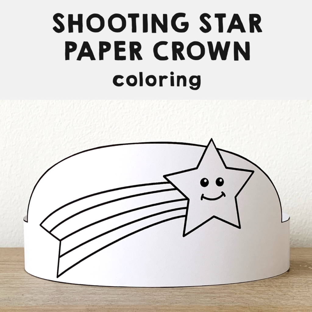 Shooting Star Paper Crown Printable Astronomy Weather Coloring Craft ...