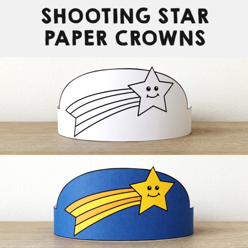 Shooting Star Paper Crowns Printable Astronomy Weather Coloring Craft ...