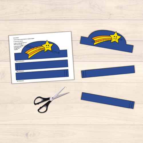 Shooting Star Paper Crowns Printable Astronomy Weather Coloring Craft ...