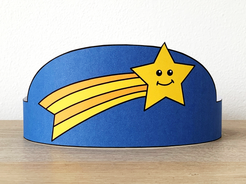Shooting Star Paper Crowns Printable Astronomy Weather Coloring Craft ...