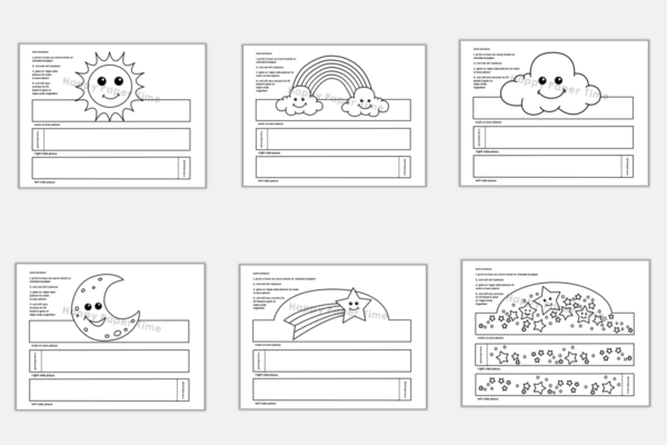 Astronomy Paper Crowns Headbands Printable Coloring Sky Craft Activity ...