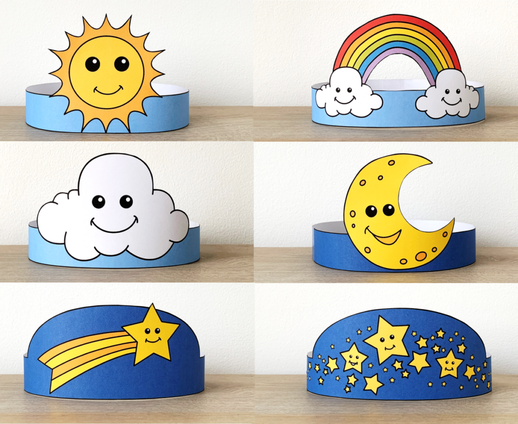 Astronomy Paper Crowns Headbands Printable Costume Sky Craft Activity ...