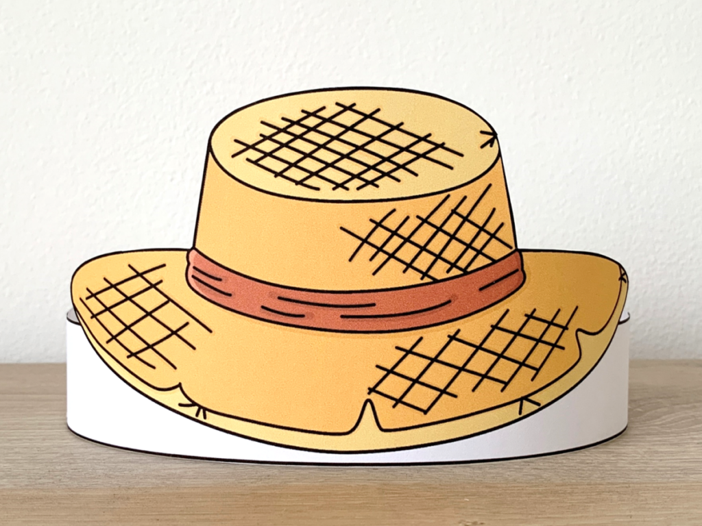 Farmer Straw Hat Gardener Paper Crown Printable Costume Craft Activity ...