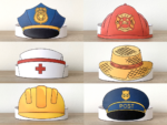 Community Helpers Paper Hats Career Day Printable Paper Coloring Craft ...