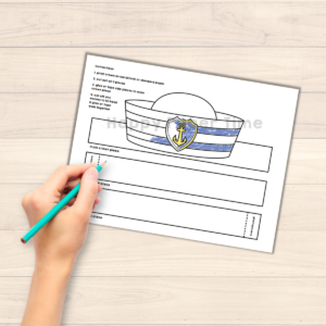 Sailor Cap Hat Paper Crown Printable Coloring Craft Activity | Made By ...