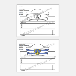Sailor Cap Hat Paper Crowns Printable Coloring Craft Activity | Made By ...