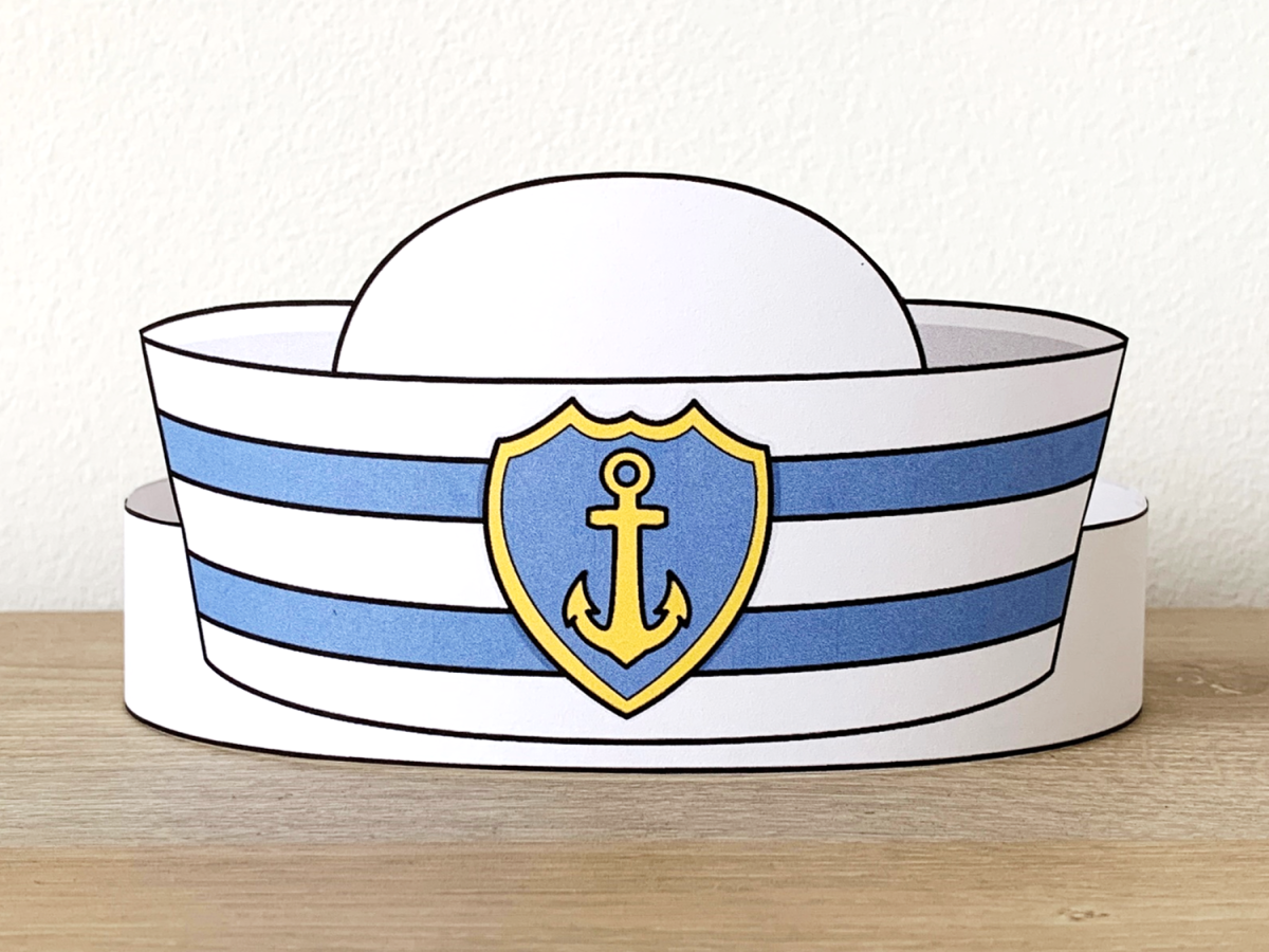 Sailor Cap Hat Paper Crowns Printable Coloring Craft Activity | Made By ...