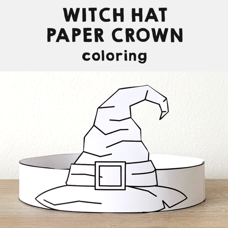 Halloween Paper Hats Spooky Day Printable Paper Coloring Craft | Made ...