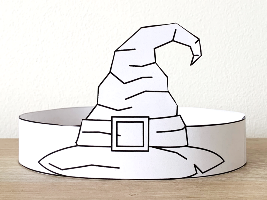 Witch Hat Paper Crown Printable Coloring Halloween Spooky Craft ...