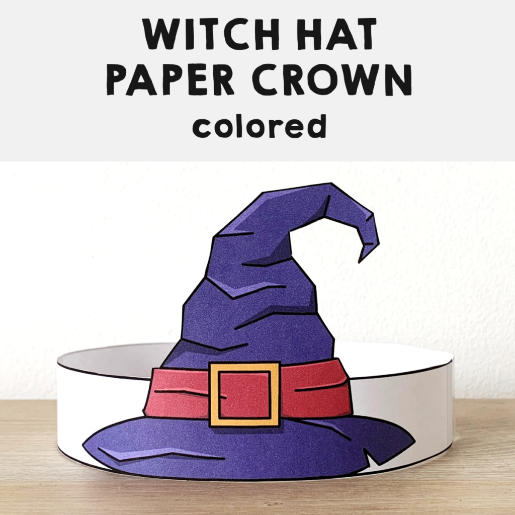 Halloween Paper Hats Spooky Day Printable Paper Coloring Craft | Made ...
