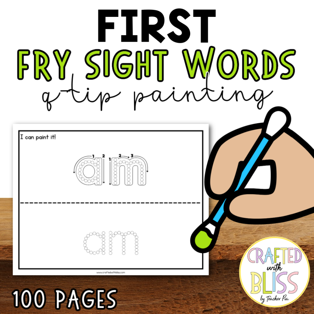 Fry's First 100 Sight Words Q-Tip Painting | Literacy Center | Made By ...