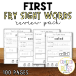 Fry's First 100 Sight Words Review Pack | Literacy Center - Made By ...
